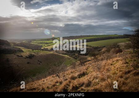 A section of the Yorkshire Wolds Way National Trail between Millington ...