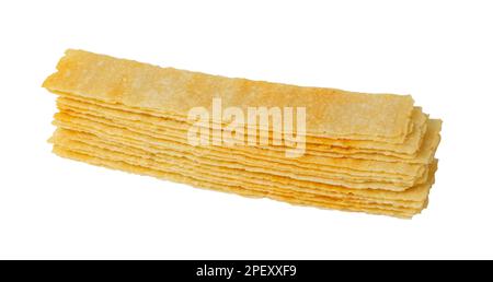 Long rectangular potato chips isolated on white background Stock Photo ...