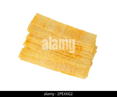 Long rectangular potato chips isolated on white background Stock Photo ...