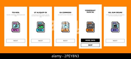 file format document onboarding icons set vector Stock Vector Image ...