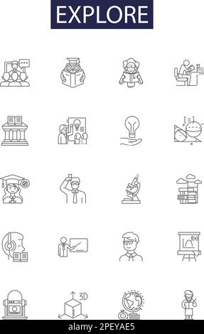 Discover line vector icons and signs. Explore, Trace, Unearth, Realize ...