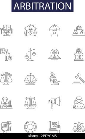 arbitration process line icon, outline symbol, vector illustration ...
