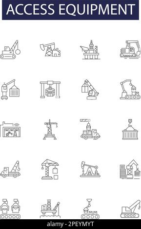 access equipment icons, signs, outline symbols, concept linear ...