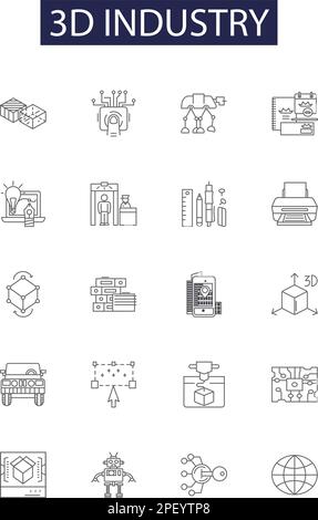 3d modelling vector line icons set. 3D, Modelling, Modeling, CAD ...