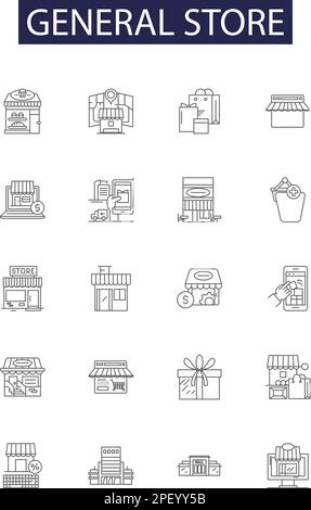 General store line icons, signs, vector set, outline illustration ...
