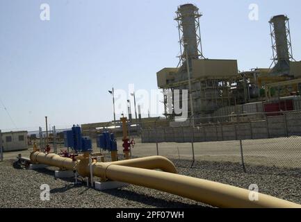The Gasoducto Atacama natural gas pipeline is seen in Mejillones near ...