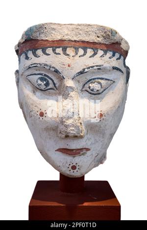 Head from a bronze cult statue of Anahita, a local goddess shown here ...
