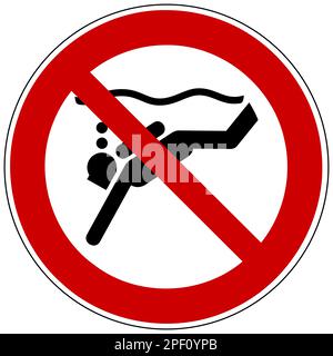 ISO 7010 no diving sign Stock Photo - Alamy
