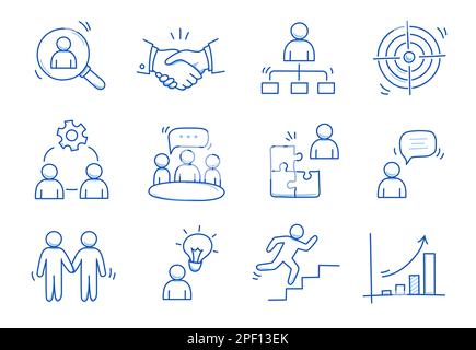 human resource doodle icon hand drawn illustration Stock Vector Image ...