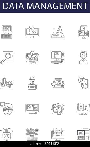 Analysis line icons collection. Interpretation, Evaluation, Breakdown ...
