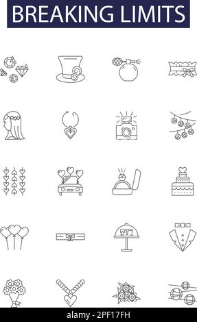 Breaking limits line icons, signs, vector set, outline illustration ...