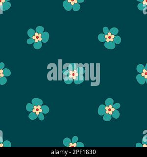 Flower pattern. Small blue flowers and leaves. Use on wallpaper, fabric ...
