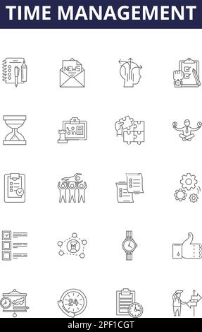 blocking time management line icon vector illustration Stock Vector ...