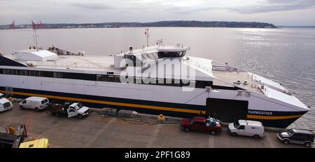 High speed catamaran ferry at International Catamarans shipyard in the ...