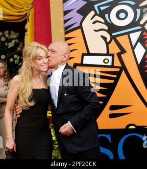 Ben Kingsley and wife Alexandra Christmann arrive at the Kodak Theatre ...