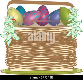 Happy Easter Day vector greetings background illustration. Easter bunny ...