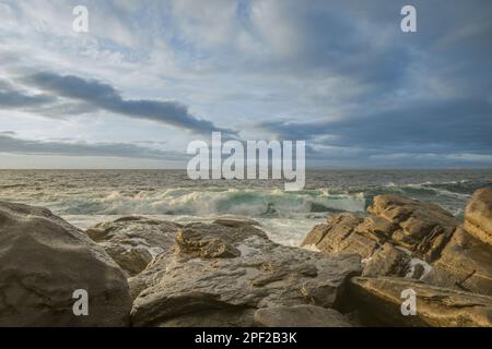 Natural breakwater receiving the onslaught of the waves with views of ...