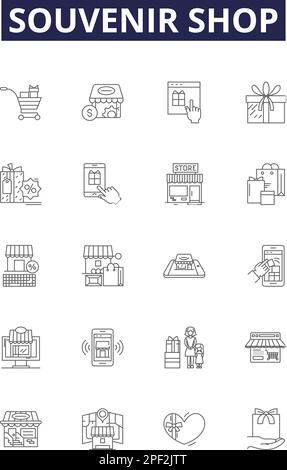 Collectibles shop line icons, signs, vector set, outline illustration ...