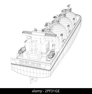 Oil tanker or gas carrier. Big ship designed to transport LPG Liquefied ...