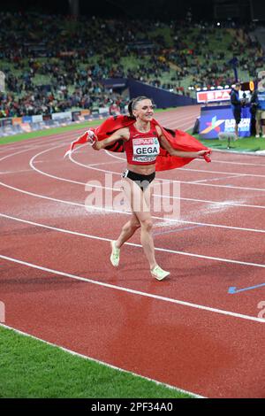 Luiza Gega winning the 3000m steeplechase at the European Athletics ...