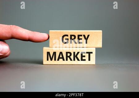 Grey market symbol. Concept words Grey market on wooden puzzles ...