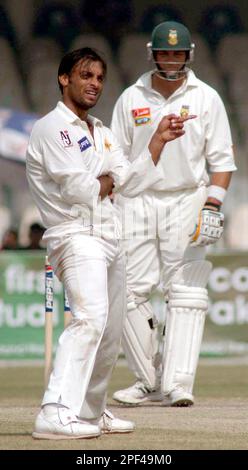 Australian umpire Darrell Hair, left, announces his name during the ICC ...