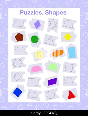Cartoon Illustration of Educational Counting Shapes Game for Children ...