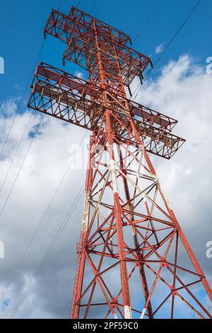 transmission towers, electricity pylon, a tall steel lattice structure ...