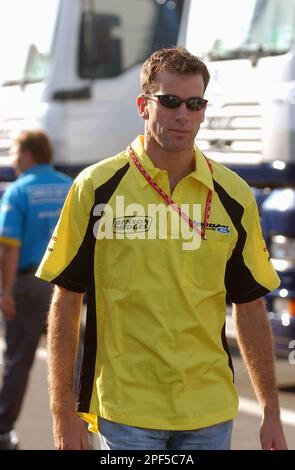 Ralph Firman in his Jordan during pre-season testing at Silverstone ...