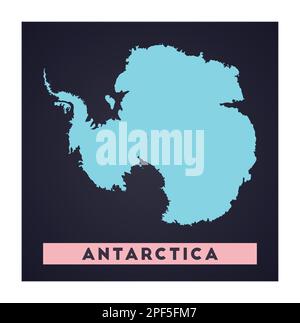 Antarctica map. Country poster with regions. Old grunge texture. Shape ...