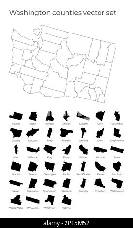 Washington map. Borders of Washington for your infographic. Vector US ...