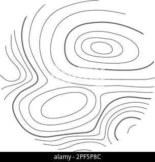 Topographic texture in round shape. Wooden layout in doodle style. Hand ...