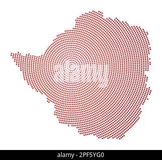 Zimbabwe dotted map. Digital style map of the country on dark ...