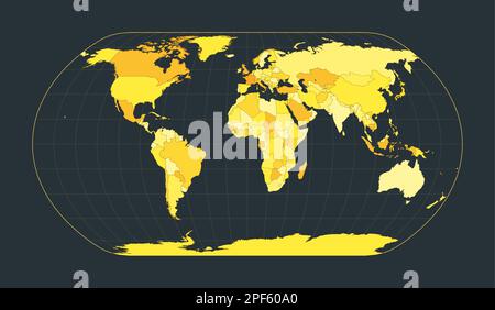 World map. Natural Earth 1 projection. Polygonal map of the world on ...