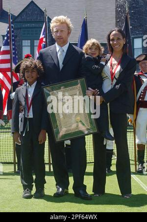 Barbara Becker and sons Noah & Elias enjoy a day with friends playing ...