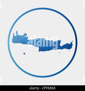 Map of Crete. Low poly illustration of the island. Purple geometric ...