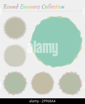 Round logos collection. Circular backgrounds in light green colors ...