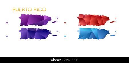 Low Poly map of Puerto Rico. Puerto Rico geometric polygonal, mosaic style map Stock Vector ...