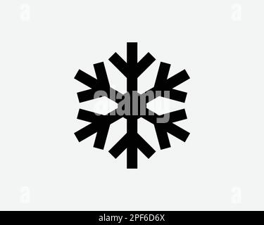 black flat outline snowflake icon isolated on white. New Year pictogram. Vector illustration ...