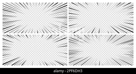 Manga transparent background, comic explosion and speed radial lines ...