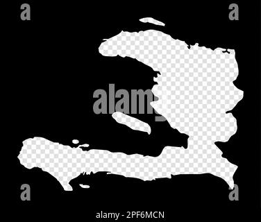 Haiti country simplified map. Black ink smooth outline contour on white ...