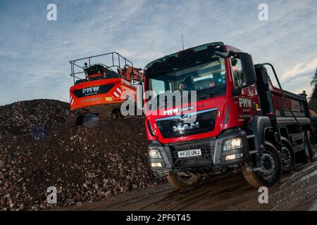 MAN TGS eight-wheel tipper in a quarry Stock Photo - Alamy