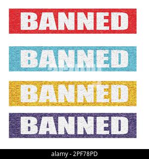 Banned stamp symbol, label sticker sign button, text banner vector ...