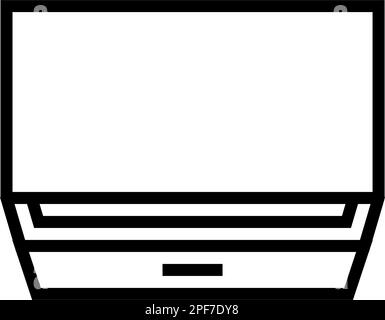 bedside table top view line icon vector illustration Stock Vector Image ...