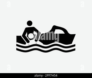 Sea rescue boat icon flat vector. Life flood. Coast guard isolated ...