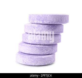 Stack of soluble tablets isolated on white background Stock Photo - Alamy