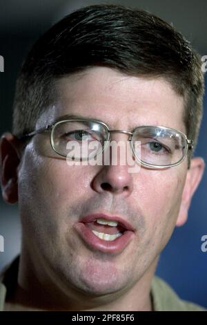 U.S. Navy Captain Frank Thorp, during an Associated Press interview, at ...