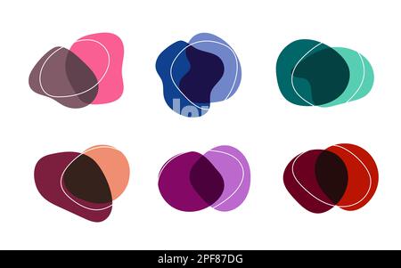 Set of spots, frames. Collection of borders, abstract blob Stock Vector ...