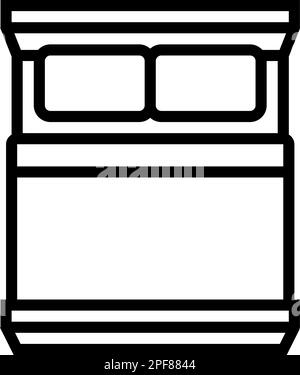 double bed top view line icon vector illustration Stock Vector Image ...