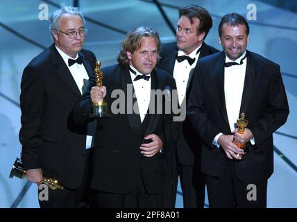 From left, Jim Rygiel, Joe Letteri, Randall William Cook and Alex Funke ...